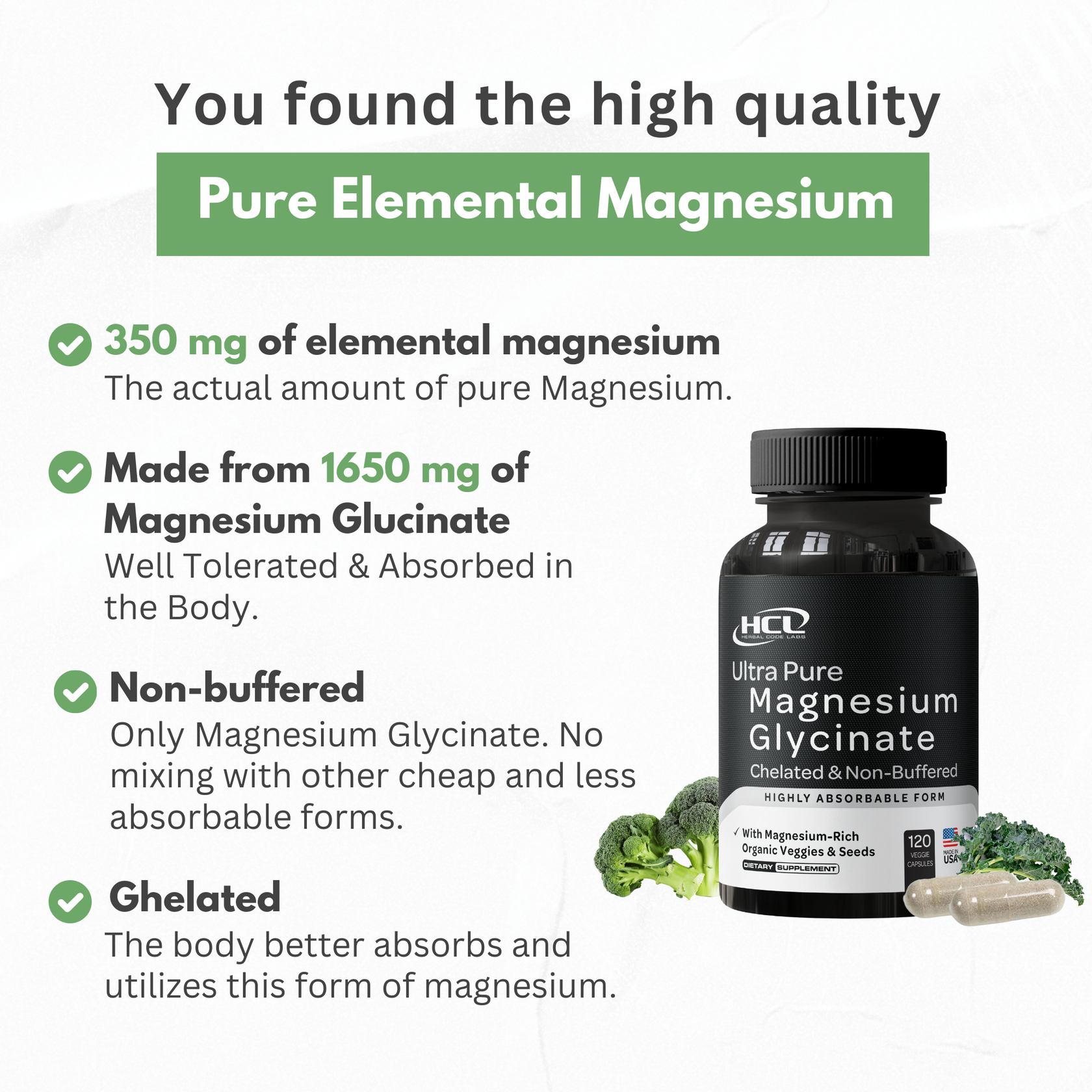 Magnesium Glycinate – HCL HERBAL CODE LABS