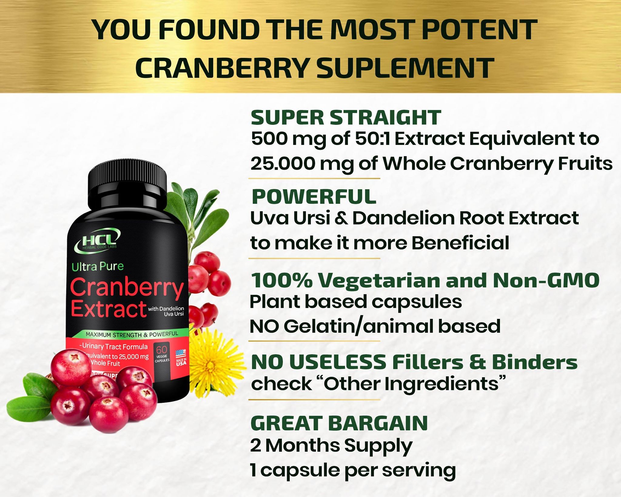 Cranberry Extract Pills – Herbal Code Labs Nutrition